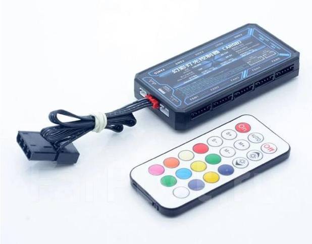 Контроллер подсветки вентиляторов RGB [6-pin*10 шт, питание от Molex ...