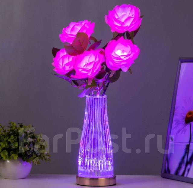 Светильник, Ночник, "Розы", Розовый, "Risalux", новый, в наличии. Цена ...