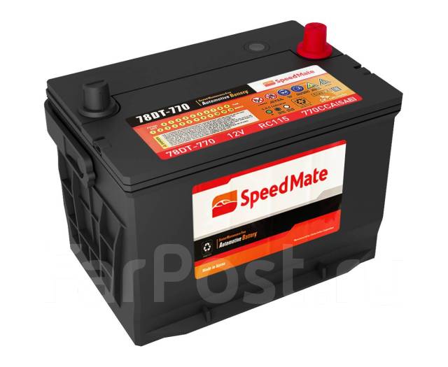 Аккумулятор Delkor/SpeedMate 78DT-770 for FORD 4 клеммы (бок+конус ...