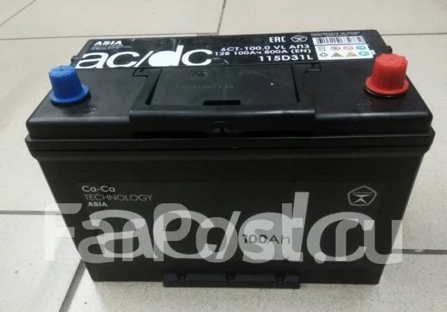 Аккумулятор AC/DC 115D31L / R 100Ач 800А /2024г/ -500р за старую АКБ ...
