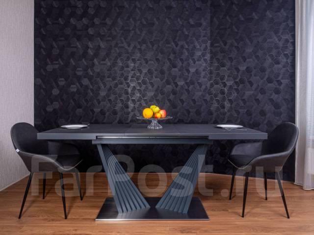 Стол обеденный раздвижной Rise P03 S79 140 антрацит в наличии керамика чёрный кухня новый