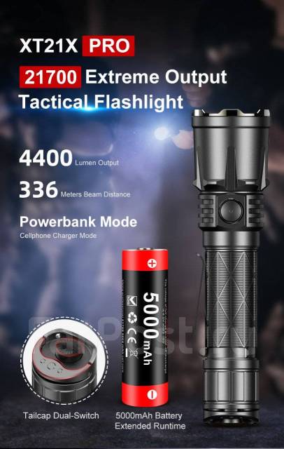 Тактический фонарь Klarus XT21X Pro 4400Лм 336м, новый, в наличии. Цена ...