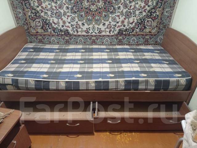 Продам кровать, тумбу, стул, односпальная, лдсп, бельевой ящик, матрас ...