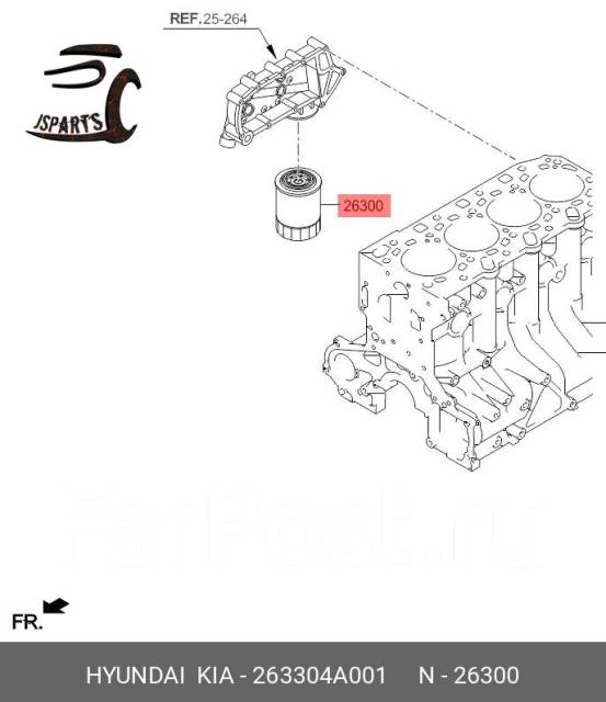 Фильтр масляный HyundaiKia, 263304A001 купить в Иркутске по цене: 1 194 ...