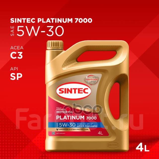 Масло Моторное Sintec Platinum 7000 5W30 Sp, C3 Синтетика 4Л (1/4) * Sintec, синтетическое, 4,00 ...