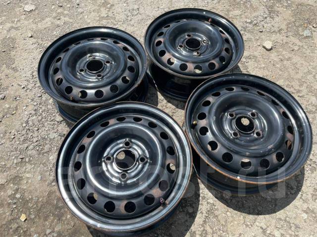Штампованные диски R14 4x100 Nissan, 14", 1 шт, 66,1 мм. 4 шт, б/у, в ...
