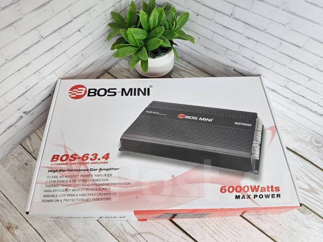 Усилитель Bos Mini 4 канальный 6000w, 6 000 Вт, новый, в наличии. Цена: 4 900₽ во Владивостоке