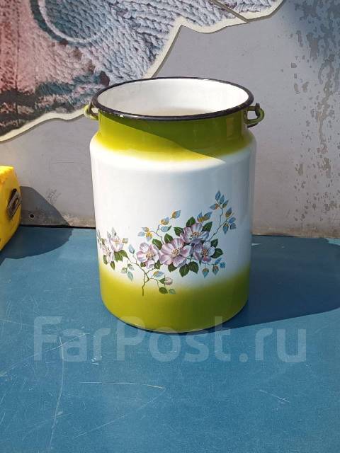 * Бидончик бидон молочный металлический эмаль клеймо посуда СССР винта ...