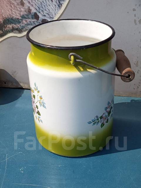 * Бидончик бидон молочный металлический эмаль клеймо посуда СССР винта ...