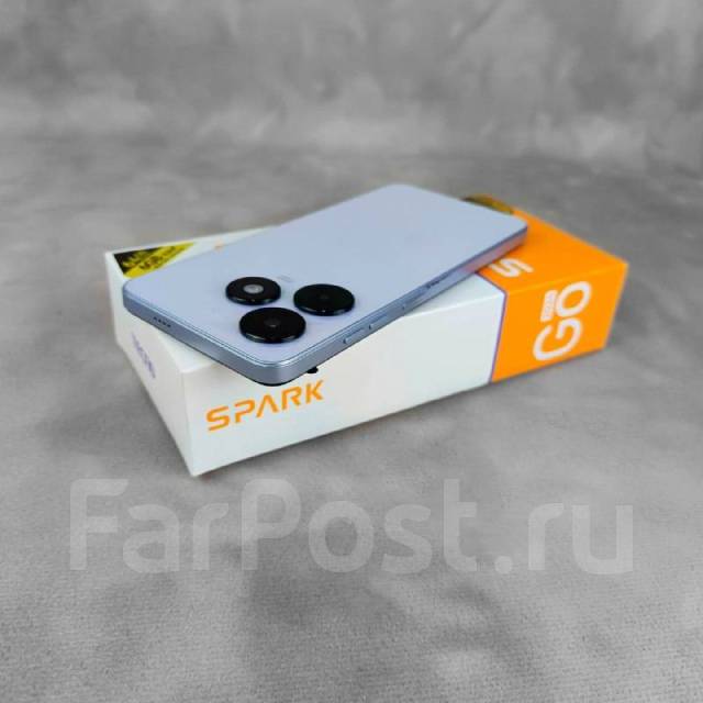 Tecno Spark Go 2024 4ГБ+128ГБ Белый! Ростест! +Подарок, 6.56", моноблок, 3G, 4G LTE, Dual-SIM ...