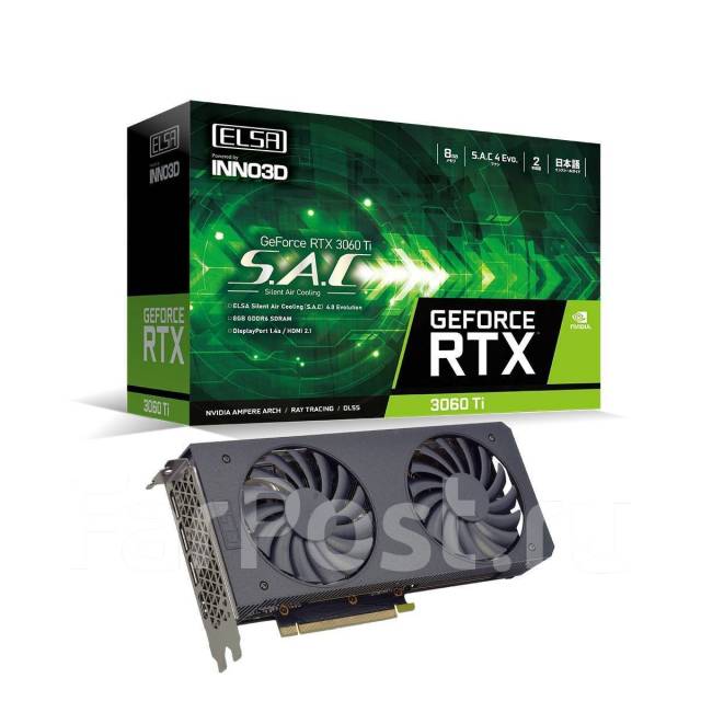 Новая (Коробка на Пломбах) ELSA GeForce RTX 3060 Ti SAC НЕ LHR (maze ...