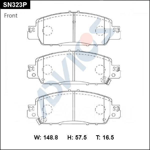 Дисковые тормозные колодки передние Advics Advics SN323P купить в ...