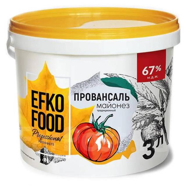 Майонез Универсальный (провансаль) 67% 3 л (2,8 кг) Efko Food, в ...