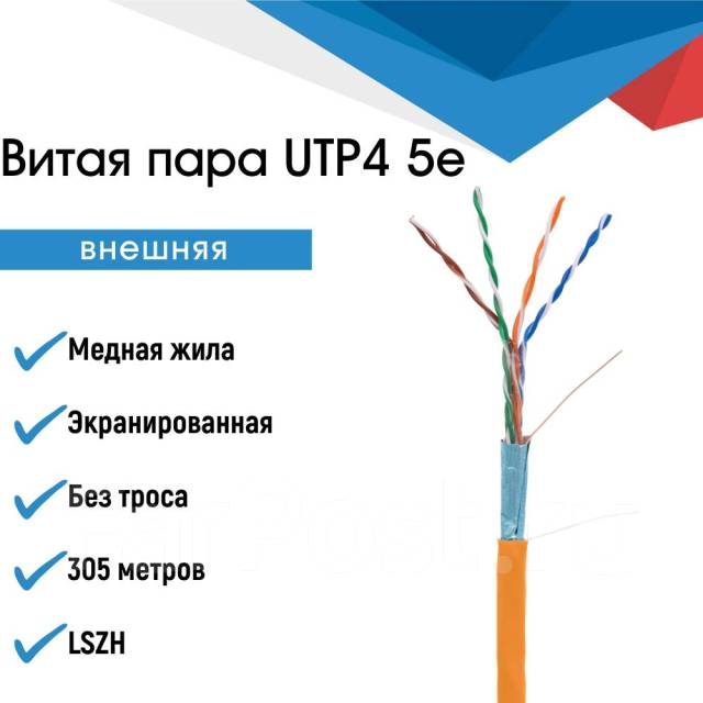Кабель витая пара категории 5е Lszh Netlan F Utp 4 пары чистая медь новый в наличии Цена