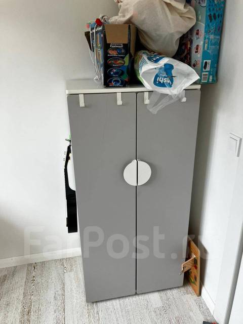 Шкаф детский IKEA Smastad, серый, 60,0 см, 120,0 см, 50,0 см, б/у, в ...