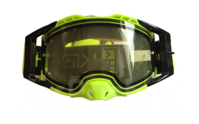 Очки защитные кроссовые Kioshi Enduro PRO (Цвет зеленый/черный), новый ...