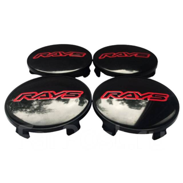 Колпачки RAYS на колесные диски. 68/64-63 мм. плоские. Комплект 4 шт ...