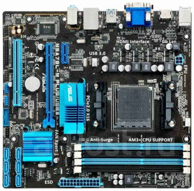Материнская плата AM3 М5А78L-М plus/USB3, AMD 760G, Asus, новый, в наличии. Цена: 1 500₽ во ...