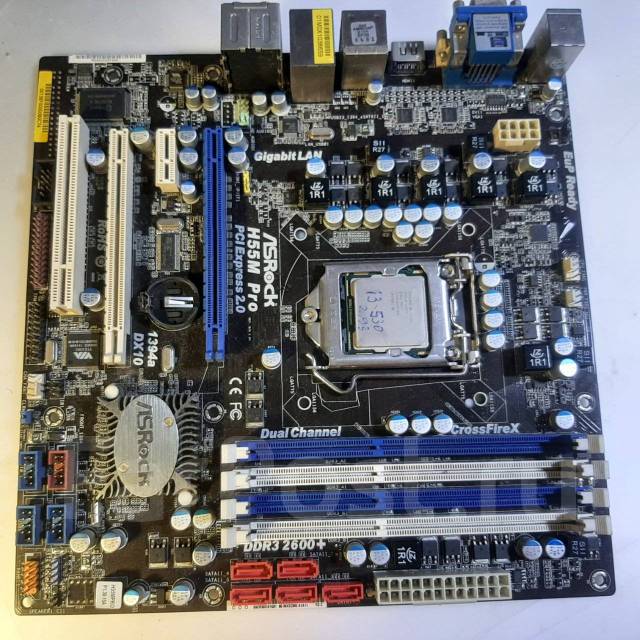 Материнская плата ASRock H55M Pro (LGA 1156), б/у, в наличии. Цена: 3 ...