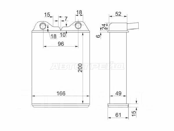 Радиатор отопителя салона Honda Odyssey, Honda Odyssey 95-99 RA1, Honda ...