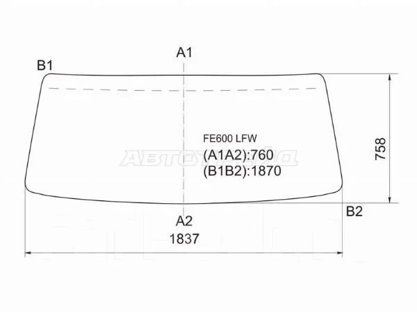 Стекло лобовое (широкая кабина) Mitsubishi Fuso Canter FE5 93-02 / Fuso ...