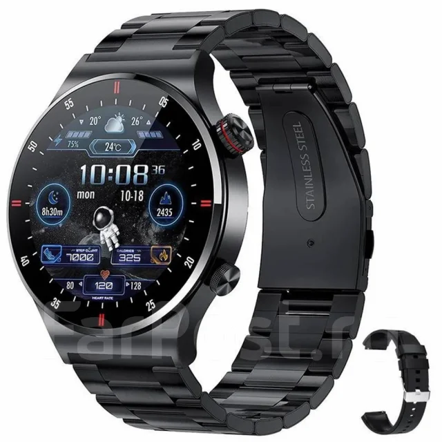 Умные часы с GPS NFC ECG+PPG GR5515 второй ремешок в подарок, GPS, NFC ...