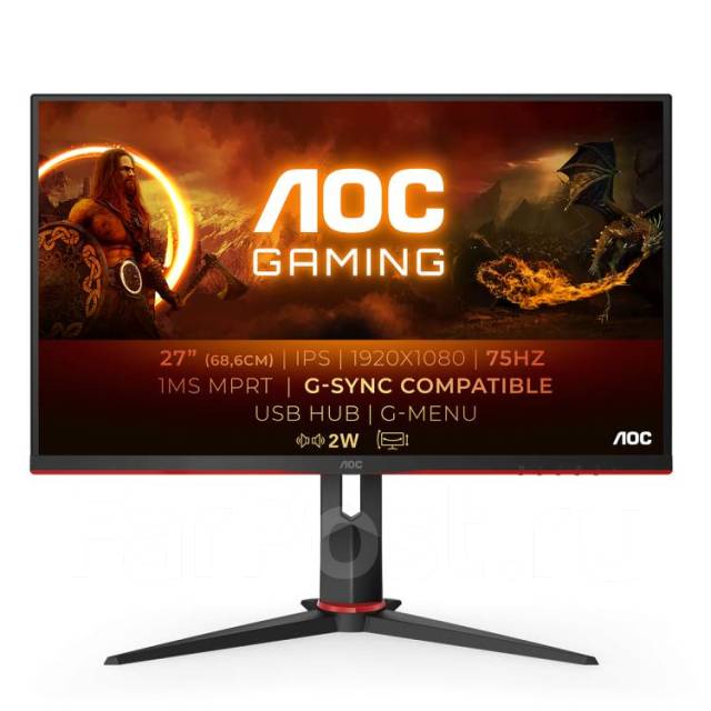 Игровой монитор AOC 27" 27G2U5/BK, ЖК (LCD, LED, QLED), IPS, 1920x1080 ...