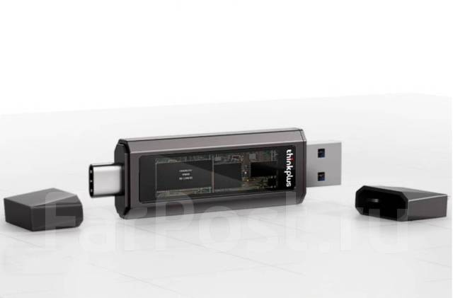 Внешний SSD Lenovo Thinkplus 512Гб. Два разъема USB 3.2 + USB-Type C, 512 Гб, новый, в наличии ...