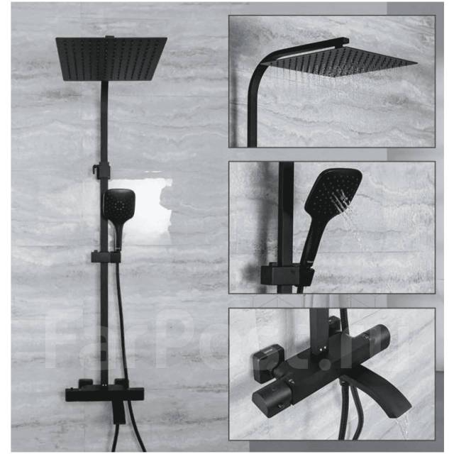 Душевая система Gappo G07-6 [Чёрный, Матовая, G2407-60], в наличии. Цена: 37 184₽ во Владивостоке