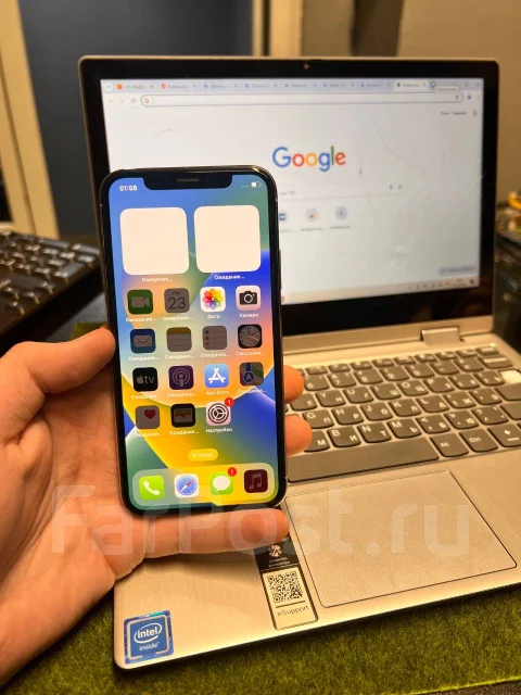 Apple iPhone X 100%, 64 гб, 5.80", моноблок, белый, 3G, 4G LTE, Dual ...
