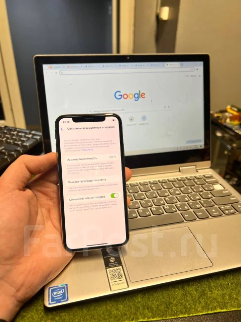 Apple iPhone X 100%, 64 гб, 5.80", моноблок, белый, 3G, 4G LTE, Dual ...