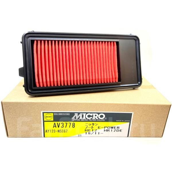 Фильтр воздушный Micro AV-3778 Nissan NOTE HE12 (e-power) HR12DE 2016 ...