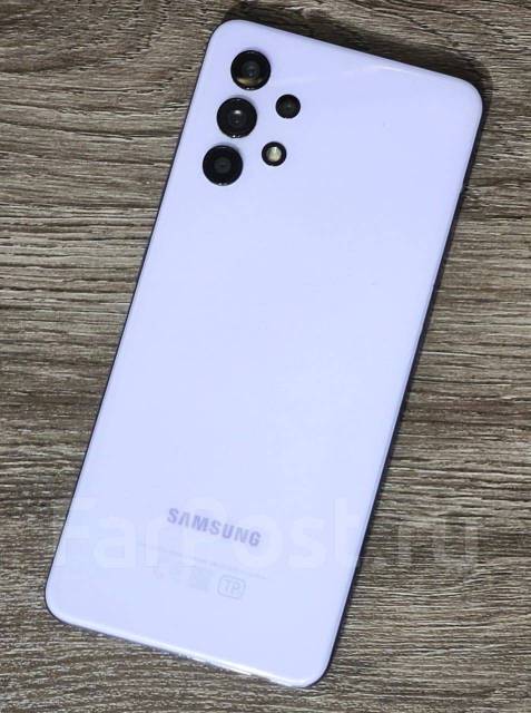 Samsung A32 64gb, 64 гб, 6.40", моноблок, фиолетовый, 3G, 4G LTE, Dual-SIM, NFC, б/у, в наличии ...