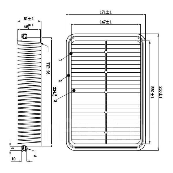 Фильтр воздушный Doubleforcetoyota Estima TCR21 TOWN-ACE/LITE-ACE SR50 ...