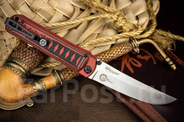 Складной нож Kizlyar Supreme Whisper AUS-10, красный, новый, в наличии ...