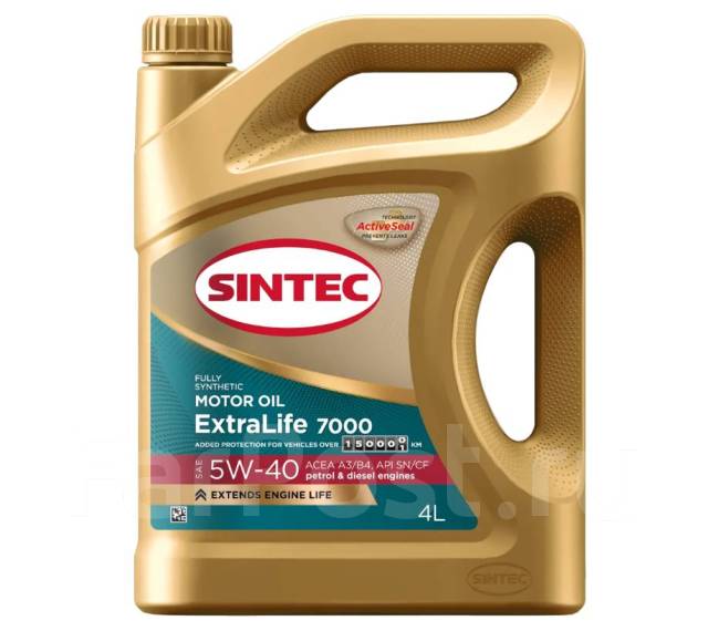 Масло моторное синтетическое Sintec ExtraLife 7000 5W-40 SN/CF 4л, 4,00 ...