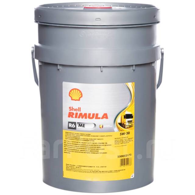 Масло моторное Shell Rimula R6 ME 5W30 20л синтетическое, 20,00 л. в ...