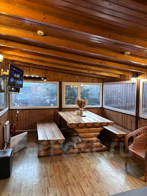 Баня на дровах, банный чан, мангальная зона, большая теплая беседка