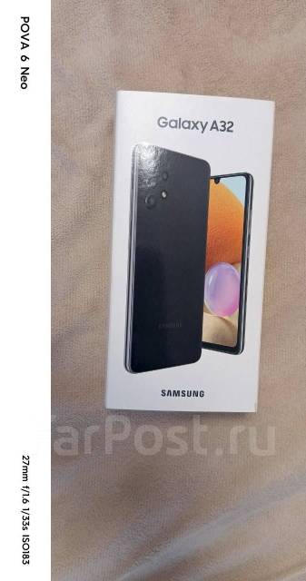 Samsung Galaxy A32. 64GB, 64 гб, 6.40", моноблок, черный, 3G, 4G LTE, Dual-SIM, NFC, б/у, в ...