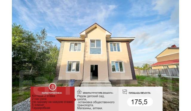 Коттедж с. Матвеевка, 1 000,0 кв. м. 175,5 кв. м. дом/коттедж, 27:17 ...