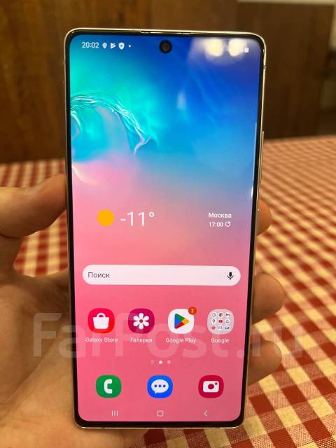 Samsung Galaxy S10 lite, 128 гб, моноблок, белый, 3G, 4G LTE, Dual-SIM, NFC, б/у, в наличии ...