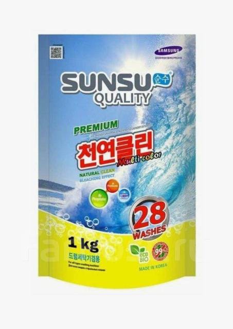 Стиральный порошок концентрат sunsu-Q 1кг Color, новый, в наличии. Цена: 300₽ во Владивостоке
