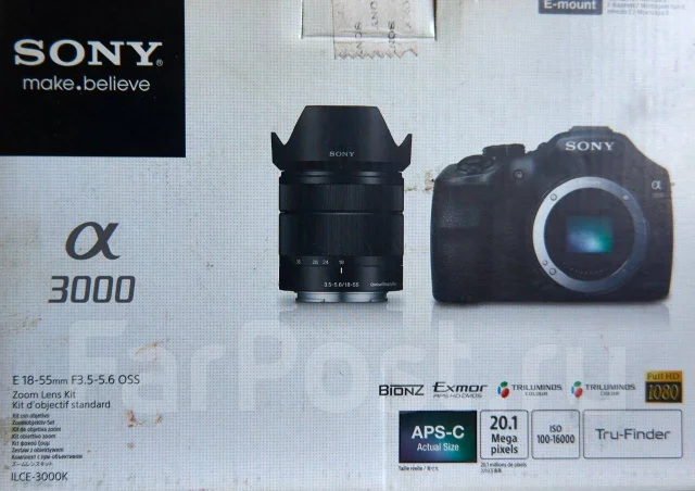 Sony Alpha ILCE-3000 Kit, 20 и более, 3х, б/у, в наличии. Цена: 9 000 ...