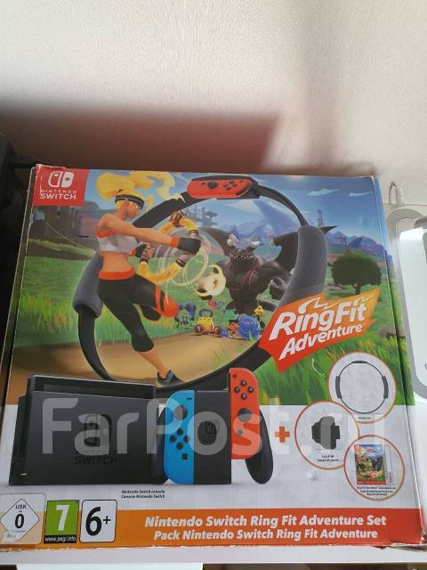 Консоль nintendo switch ring fit adventure + 4 топовых игры, б/у, в ...