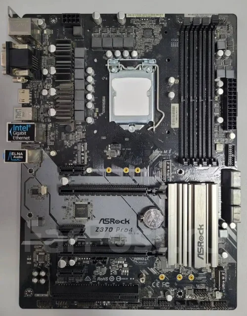 Продам ASRock Z370 Pro4 (LGA 1151v2), б/у, в наличии. Цена: 5 999₽ во ...