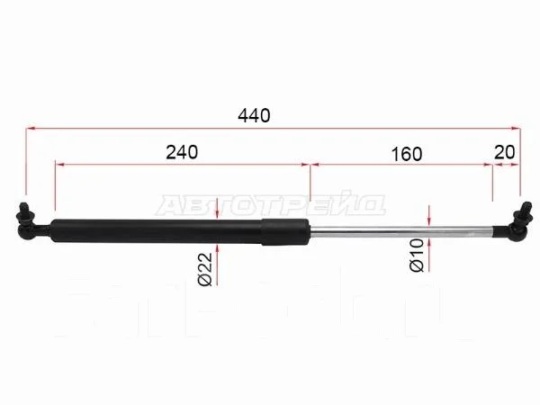 Амортизатор капота Toyota Land Cruiser (J100) 98-07 / Lexus LX 98-07 ...