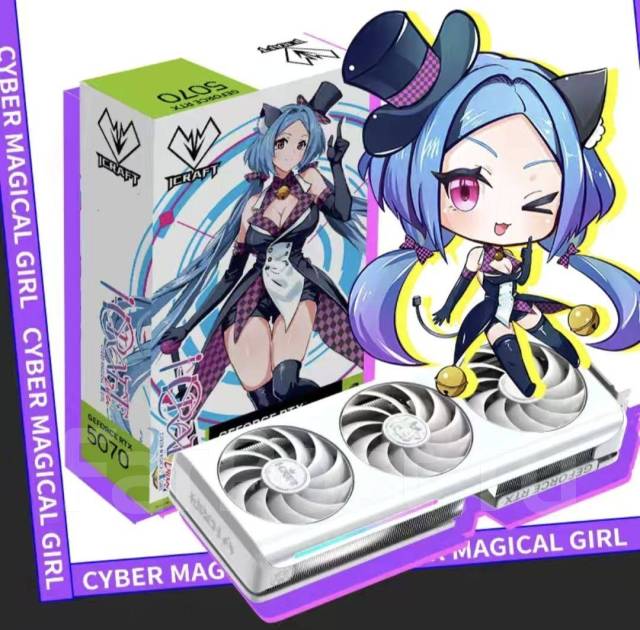 Видеокарта ICraft maxsun Rtx 5070 white anime, GeForce 5, новый, в ...