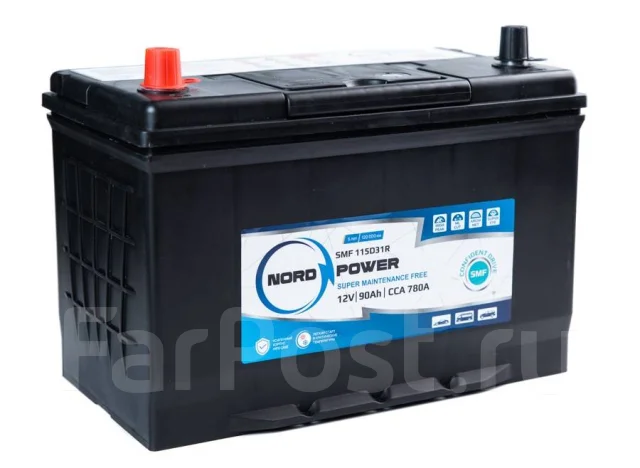 Аккумулятор NORD Power SMF 115D31R 90A/h (пусковой ток 780А), прямая ...