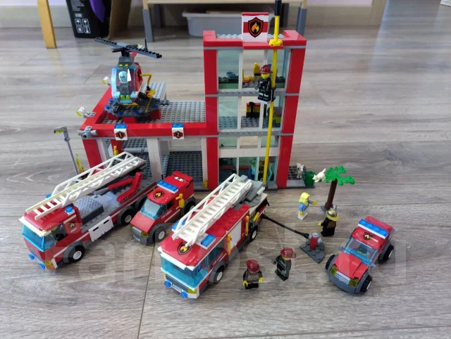 Lego city 3 набора на тему пожарных (60001, 60002, 60004), б/у, в ...