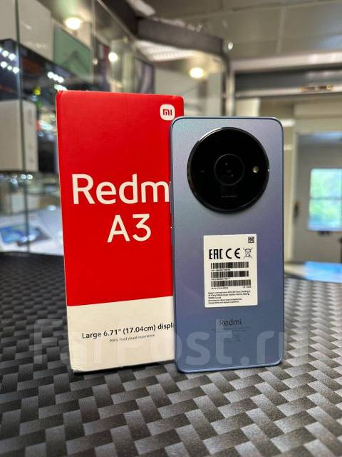 Смартфон Xiaomi Redmi A3 128 ГБ голубой/IStyle, 6.71", моноблок, синий, 4G LTE, б/у, в наличии ...